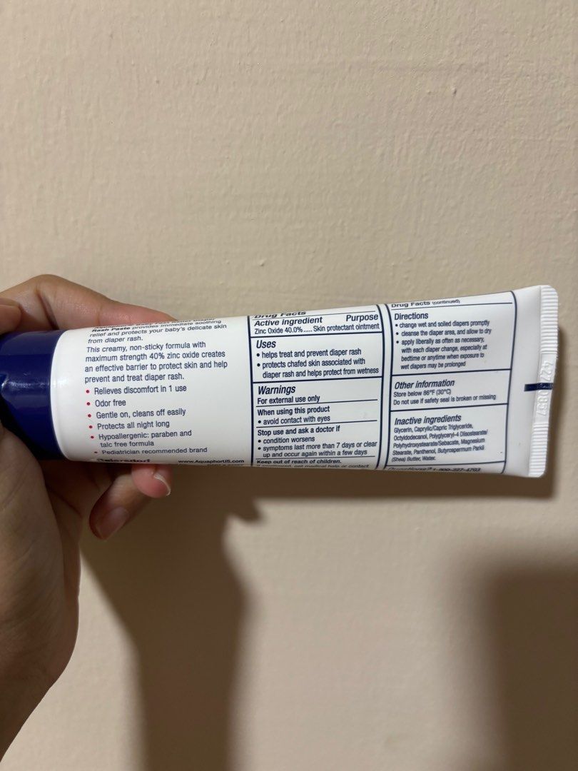 Aquaphor Baby Fast Relief Diaper Rash Paste, Beauty & Personal Care ...