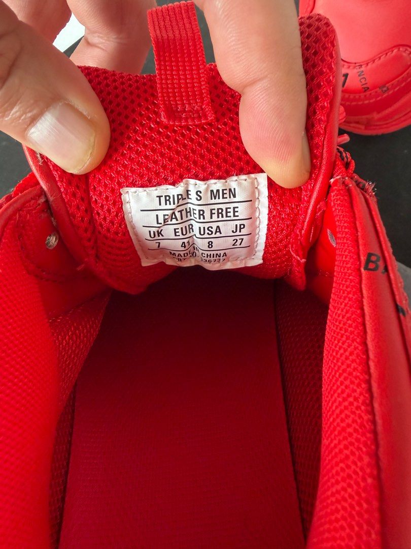 Balenciaga Triple S Allover Logo Red Men Size 41, Luxury, Sneakers ...