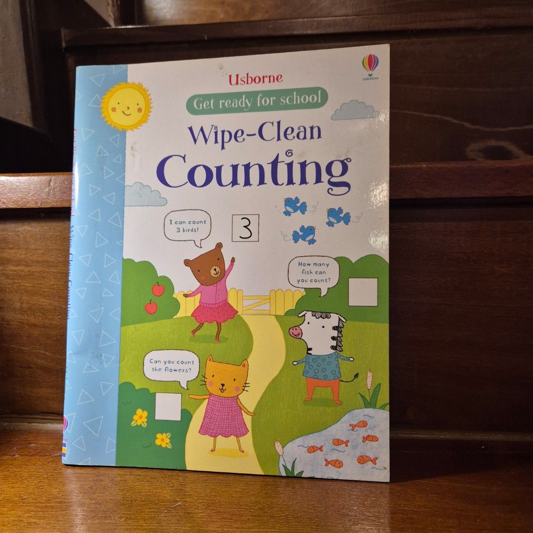 BRAND NEW Usborne "Get ready for school" Wipe- Clean Counting activity ...