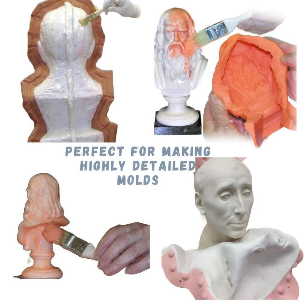 Brush-on Life Casting Molding Silicone 500:500 Platinum Cured Brushable ...