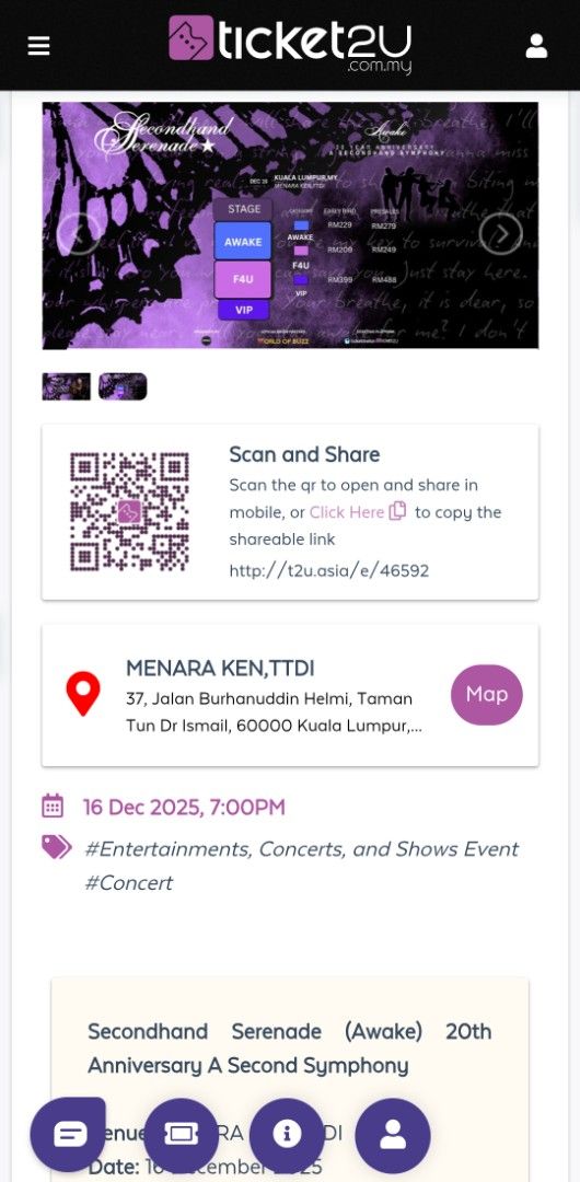 Concert Ticket: Secondhand Serenade (Awake) 20th Anniversary A Second ...