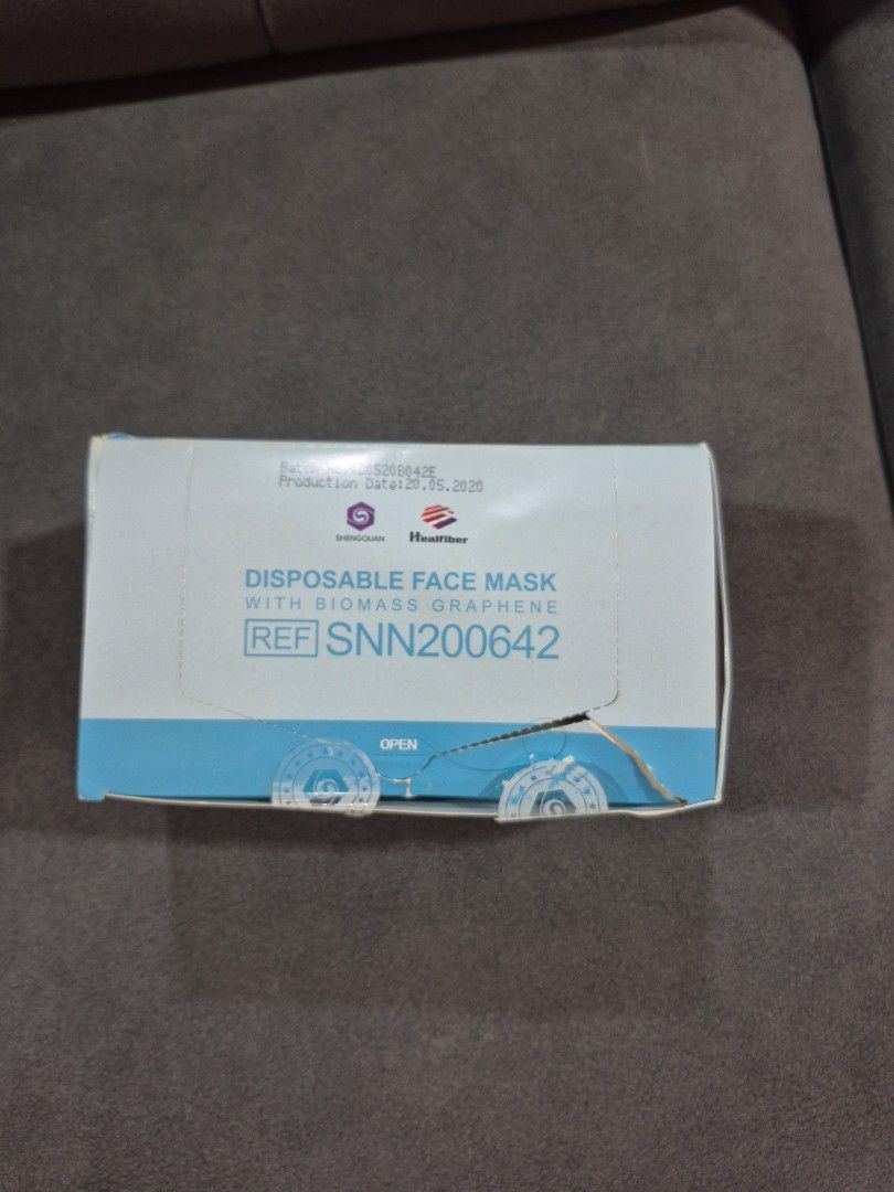 Disposable Face Mask with Biomass Graphene, Health & Nutrition, Face ...