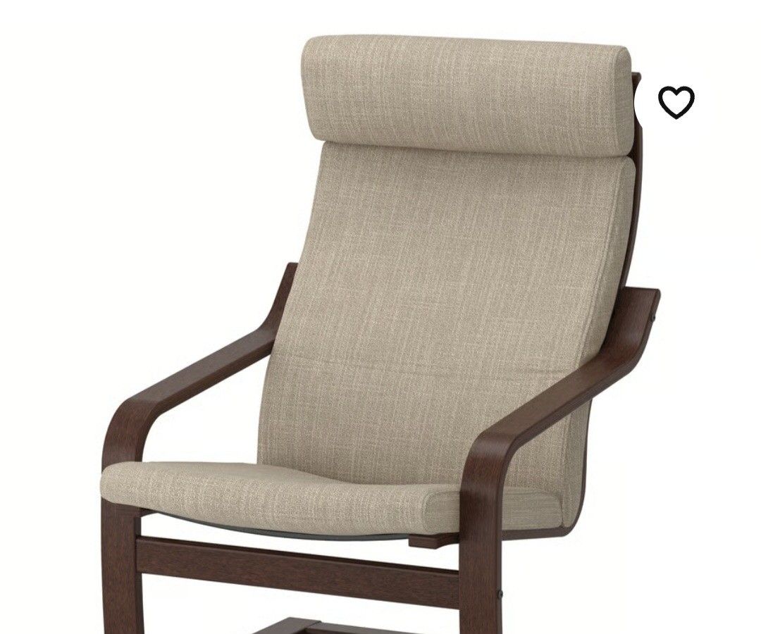 IKEA Poang Chair with stool, Furniture & Home Living, Furniture, Chairs ...