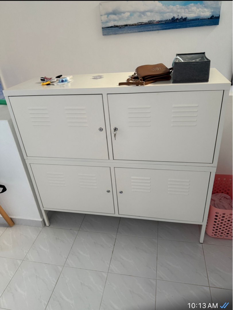 IKEA steel locker PS cabinet with lock double height, Furniture & Home ...