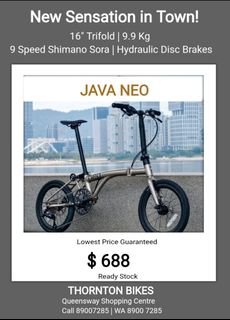 Java Neo 3 Titanium 16" Trifold 9.6Kg Shimano 9 Speed Full Hydraulic ...