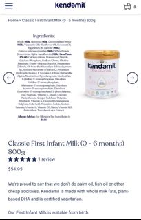 Kendamil Organic First Infant Milk Formula, Babies & Kids, Nursing ...