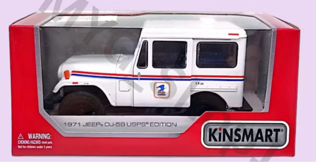 Kinsmart 1971 Jeep DJ-5B Usps Edition Scale 1/32 KT5435 Die-Cast Models ...