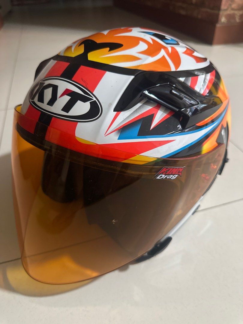 KYT Venom Helmet Tiger XL with 2 tinted visors, Motorcycles, Motorcycle ...
