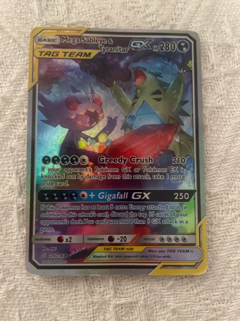 Mega Sableye & Tyranitar GX Tag Team Card, Hobbies & Toys, Toys & Games ...