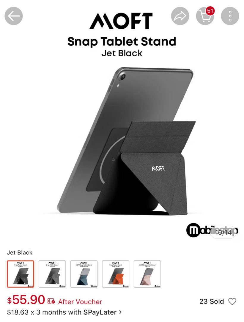 MOFT Snap Tablet Stand - Jet Black, Mobile Phones & Gadgets, Mobile ...
