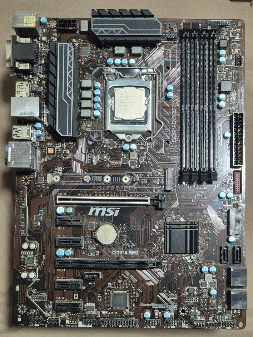 MSI Z270-A PRO Motherboard with Intel i7-7700K CPU, Computers & Tech ...