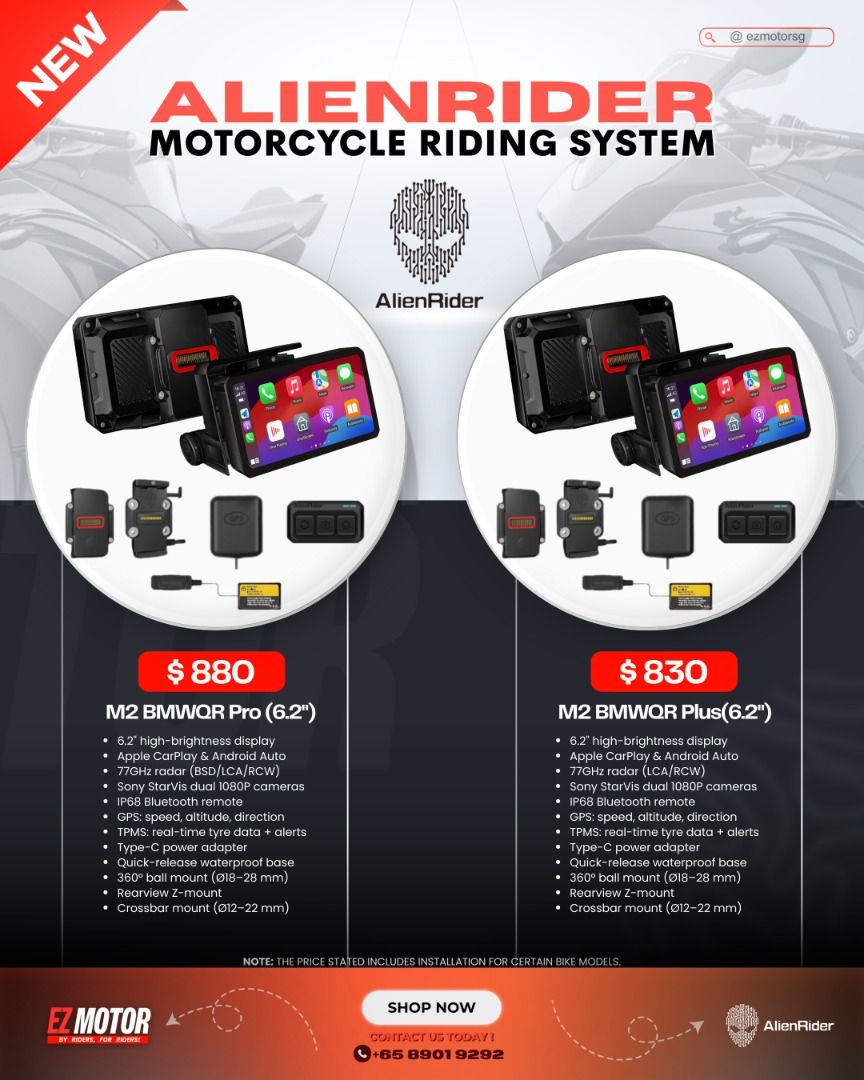 NEW AlienRider M2 / M2s Series | CarPlay, Android Auto, Dual Camera ...
