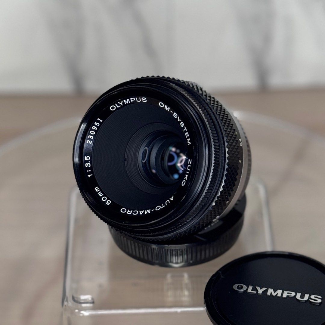 Olympus Macro OM-System Zuiko Auto-Macro 50mm f/3.5 Lens, Photography, Lens & Kits on Carousell