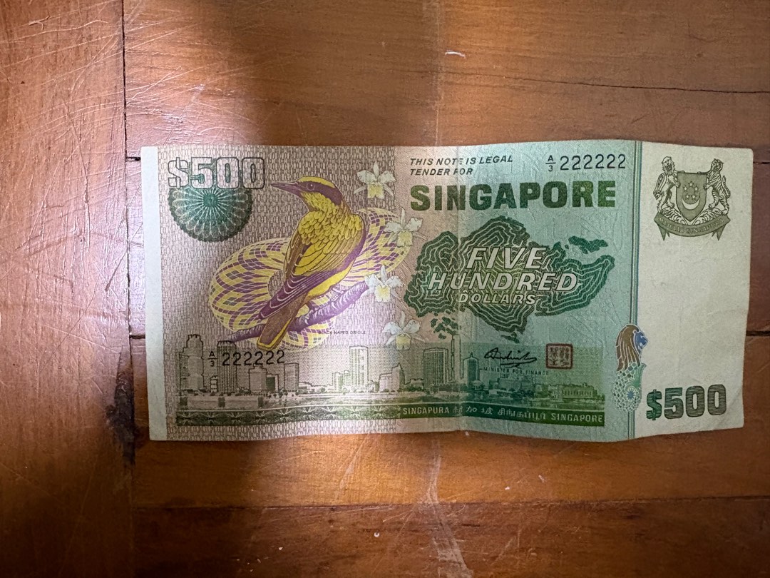 rare collectors sgd500 note bird series $500 A/3 222222, Hobbies & Toys ...