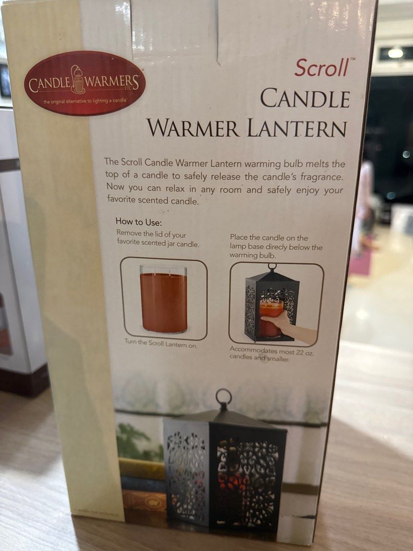 Scroll Candle Warmer Lantern - Black, Furniture & Home Living, Home ...
