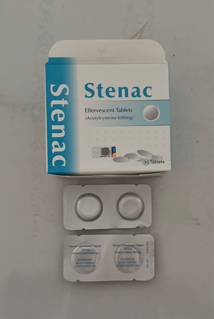 Stenac Effervescent Tablets (Acetylcysteine 600mg), Health & Nutrition ...