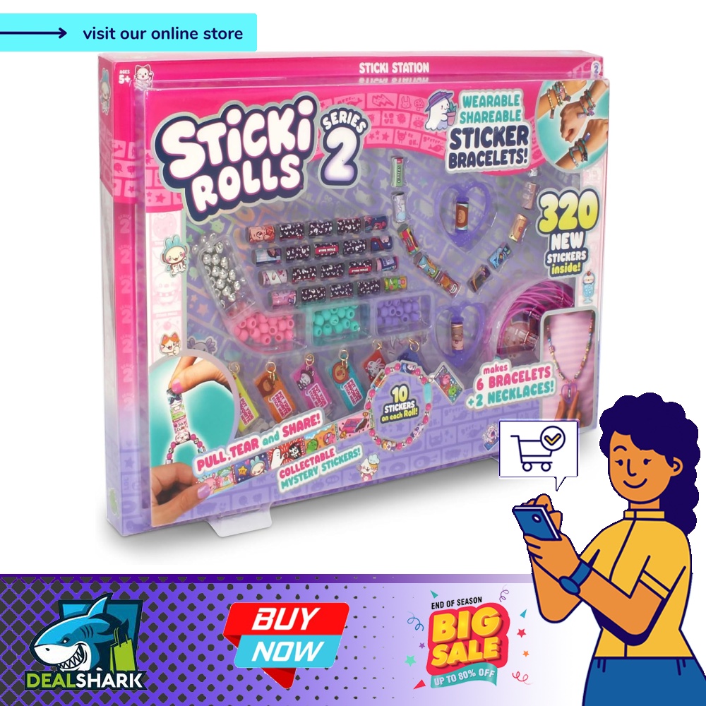Sticki Rolls Sticki Book Set for Girls - Bundle with 120 Mini Stickers ...