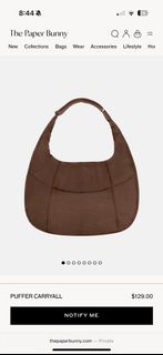 The Paper Bunny Puffer Carryall Park, Women's Fashion, Bags & Wallets ...
