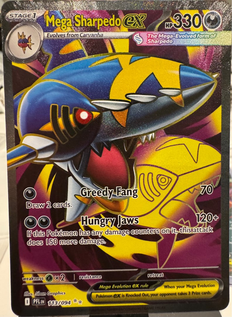 Mega Sharpedo ex 113/094 - Phantasmal Flames - Ultra Rare Holo ...