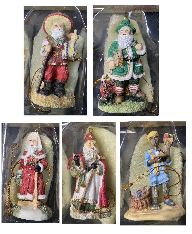 1995 The International Santa Claus Ornament Collection - 5 different ...
