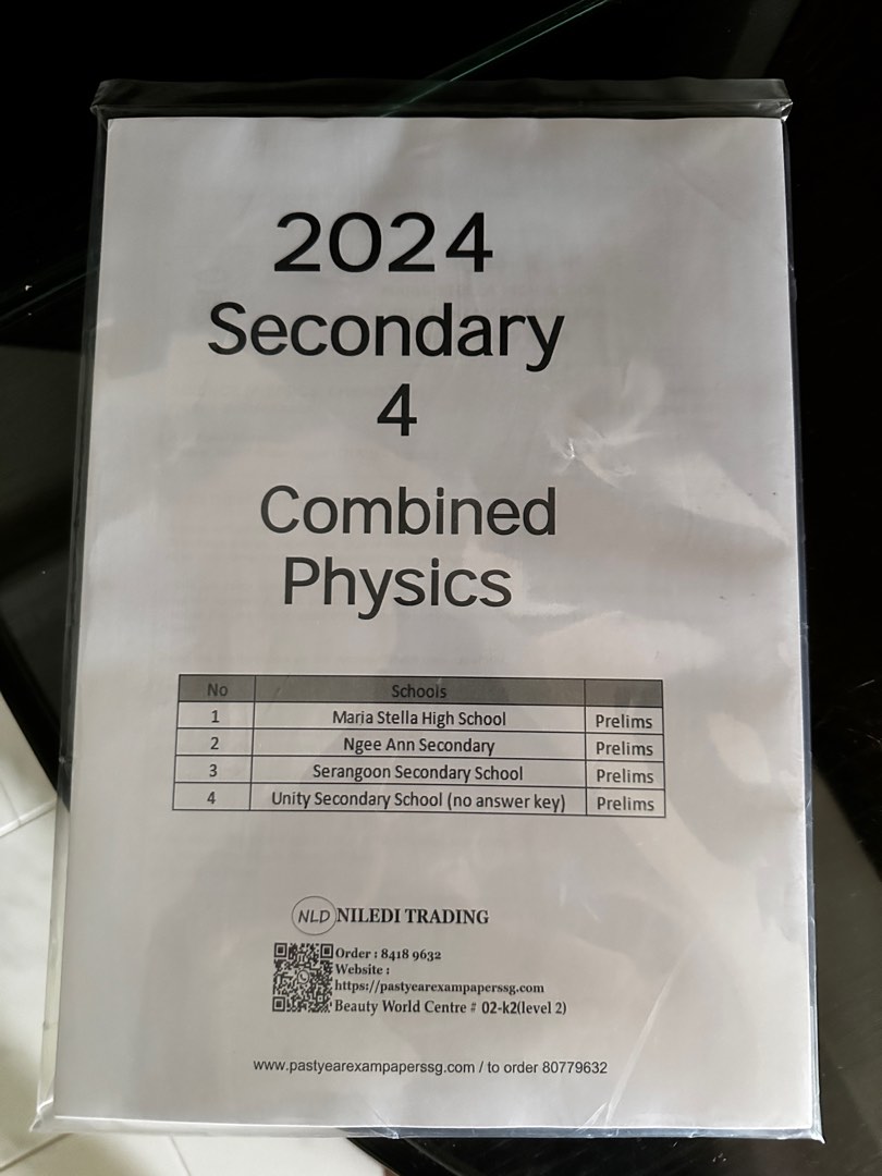 2024 Secondary 4 Combined Physics Prelim Papers, Hobbies & Toys, Books ...