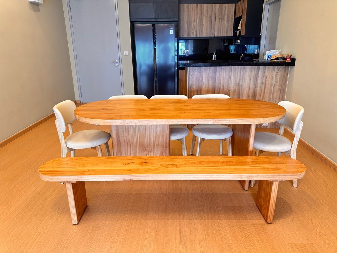 Custom Wood Dining Table 4-10 seaters - Mevine, Furniture & Home Living ...