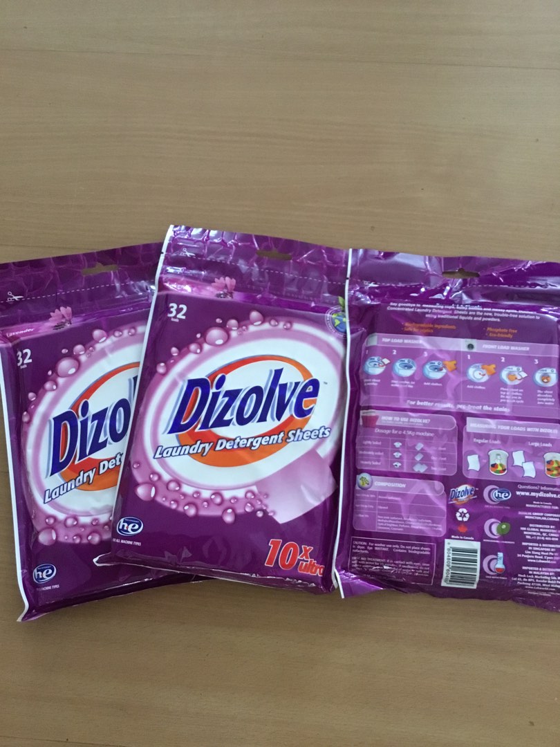 Dizolve Laundry Detergent Sheets - 32 Sheets, Furniture & Home Living ...