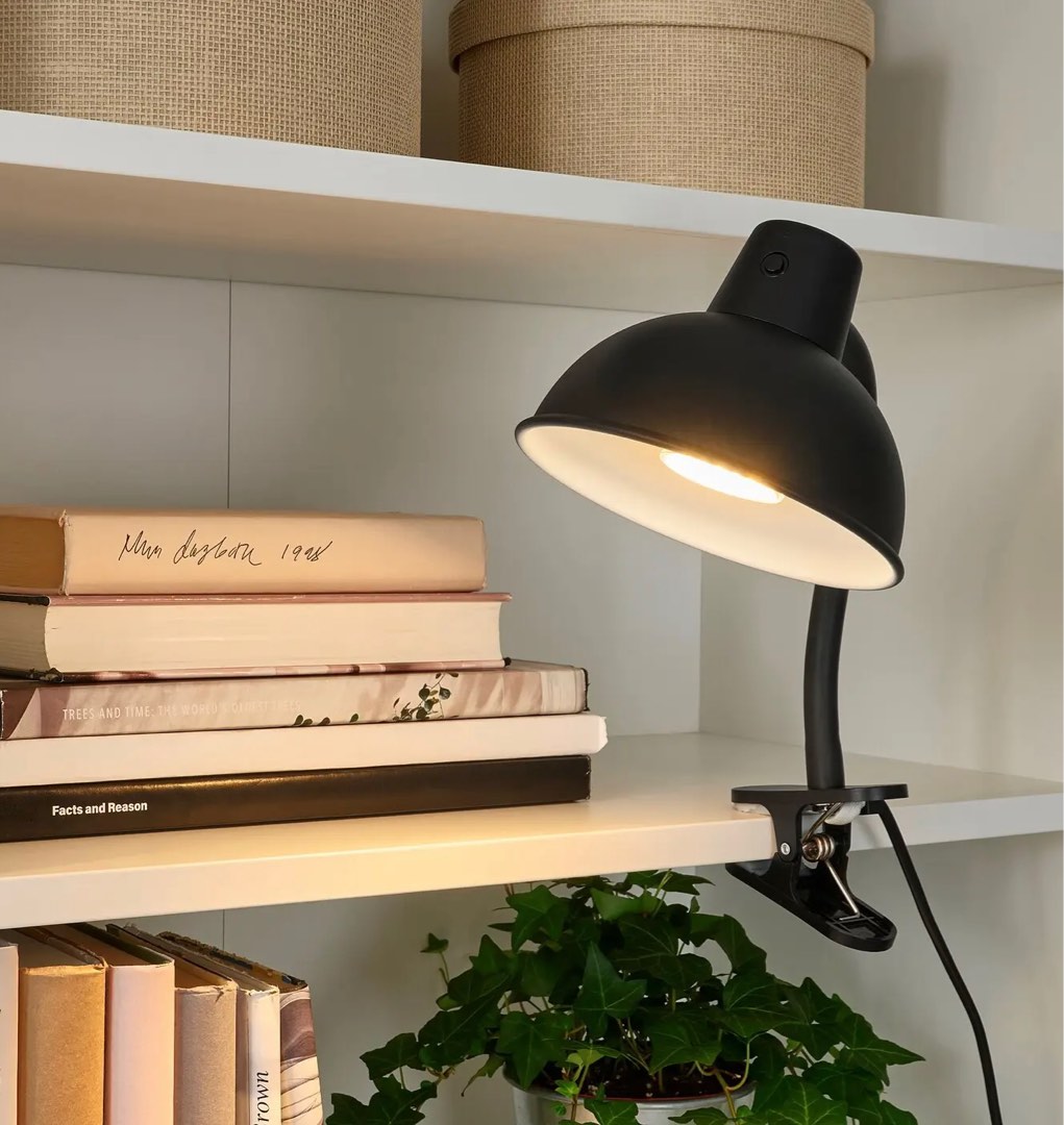 IKEA SKURUP Black Clamp Spotlight Lamp, Furniture & Home Living ...