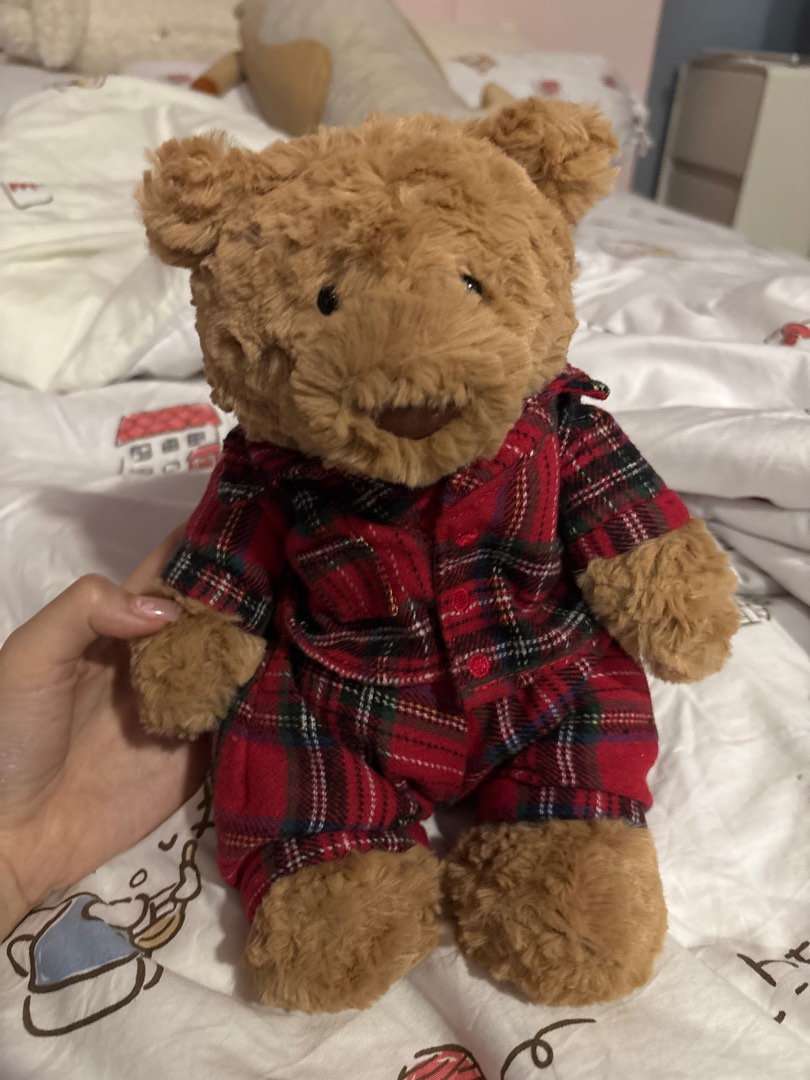 jellycat bartholomew bear bedtime plaid, Hobbies & Toys, Toys & Games ...