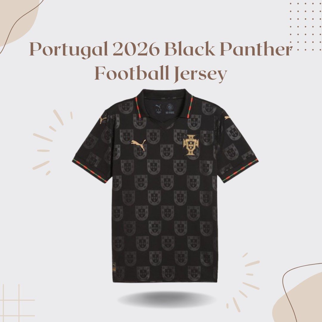 Limited Edition Portugal 2026 Black Panther Ronaldo Away Black Football ...
