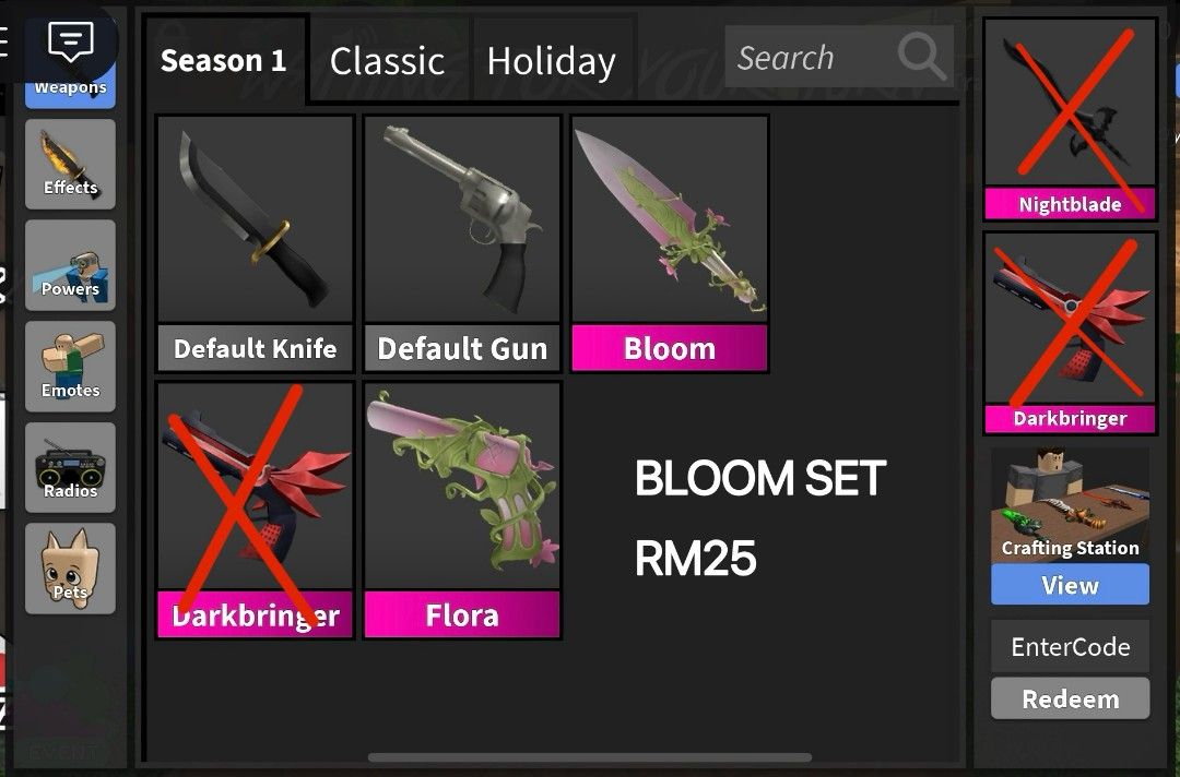 MM2 Bloom Set RM25 ONLY, Video Gaming, Gaming Accessories, In-Game ...