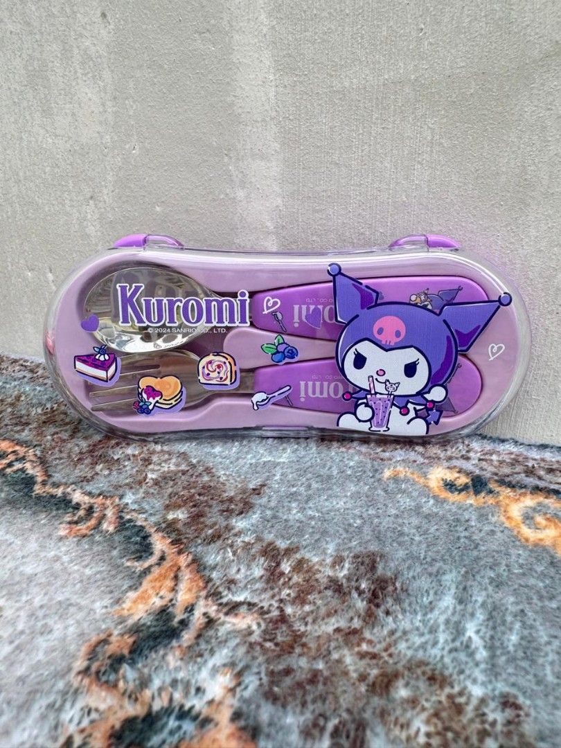 (New) Sanrio x Kuromi Cutlery Set, Kitchen & Appliances di Carousell