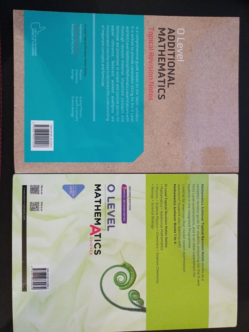 O Level Additional Mathematics & Mathematics Achiever Revision Notes ...