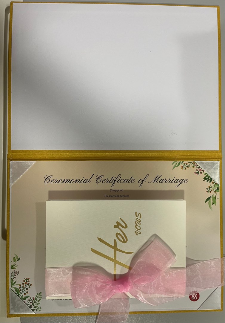 (Pre-order) ROM Ceremonial Certificate of Marriage hardcase/folder ...