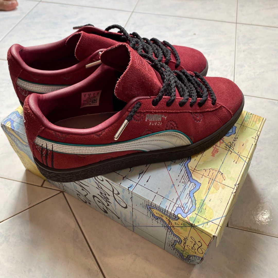 Puma Suede 2 ONE PIECE Team Regal Red-PUMA Silver, Men's Fashion ...