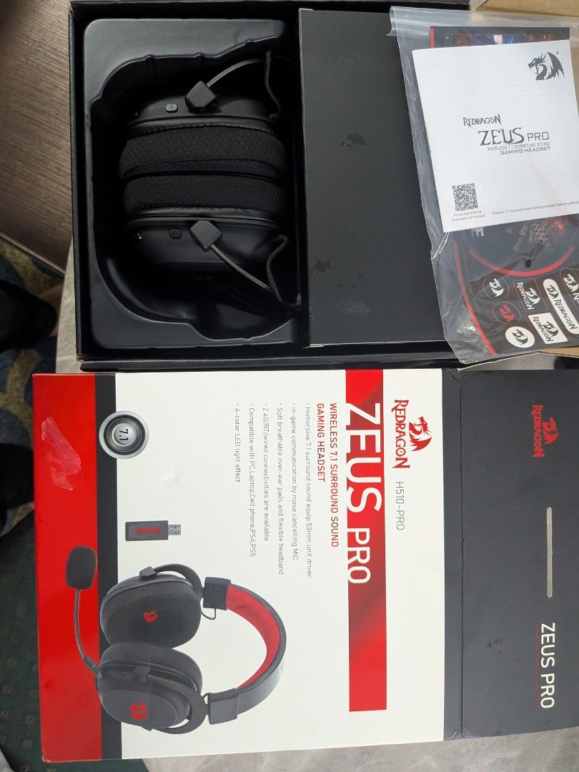 Redragon Zeus Pro Wireless Gaming Headset, Audio, Headphones & Headsets ...