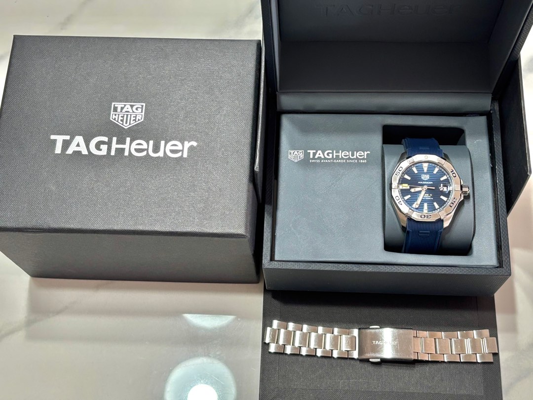 (9.5/10 Tip top)Tag Heuer Aquaracer 300m Automatic Blue sunburst dial ...