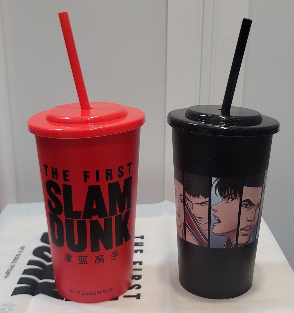 TFSD 灌籃高手 600ml塑膠杯 一對紅與黑 官方授權周邊 內地戲院售賣 全新未使用 The First Slam Dunk ...