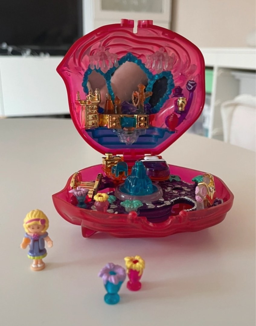 Vintage Polly Pocket Set Sweet Roses Sparkle Surprise Crystal Perfume ...