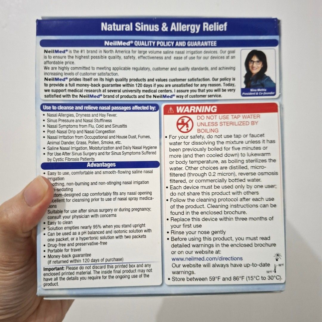🏷 BN NeilMed Sinus Rinse Kit 60 Premixed Packets 🏷, Health & Nutrition ...