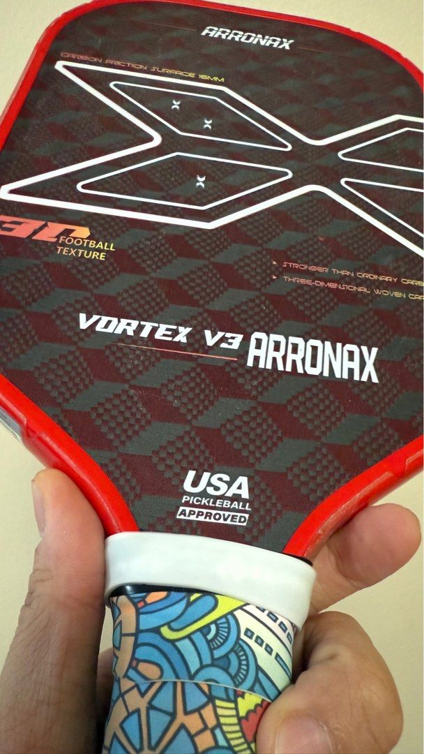 ARRONAX Vortex V3 3D18K Carbon Fiber Pickleball Paddle (16mm), Sports Equipment, Sports & Games ...