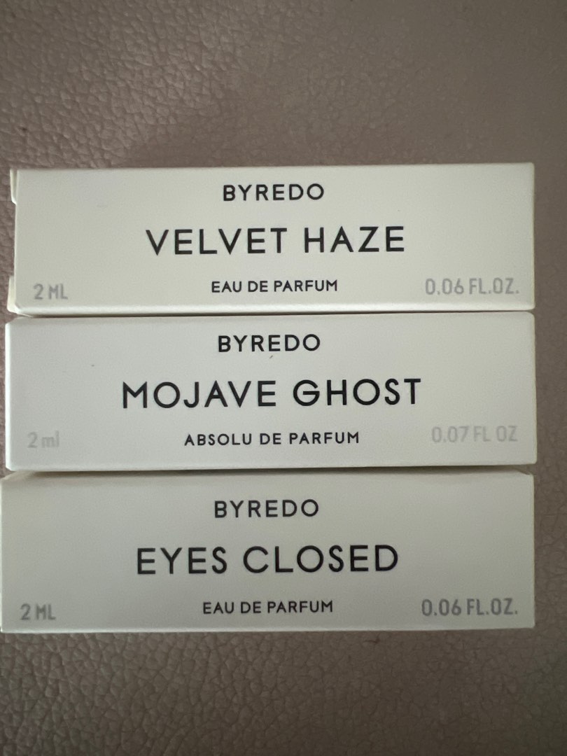 Byredo Perfume Sample - Velvet Haze, Mojave Ghost, Eyes Closed ...