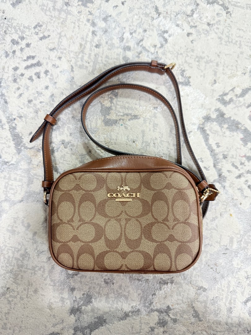 Coach Mini Jamie Camera Bag In Signature Canvas in Khaki/Saddle 2 ...