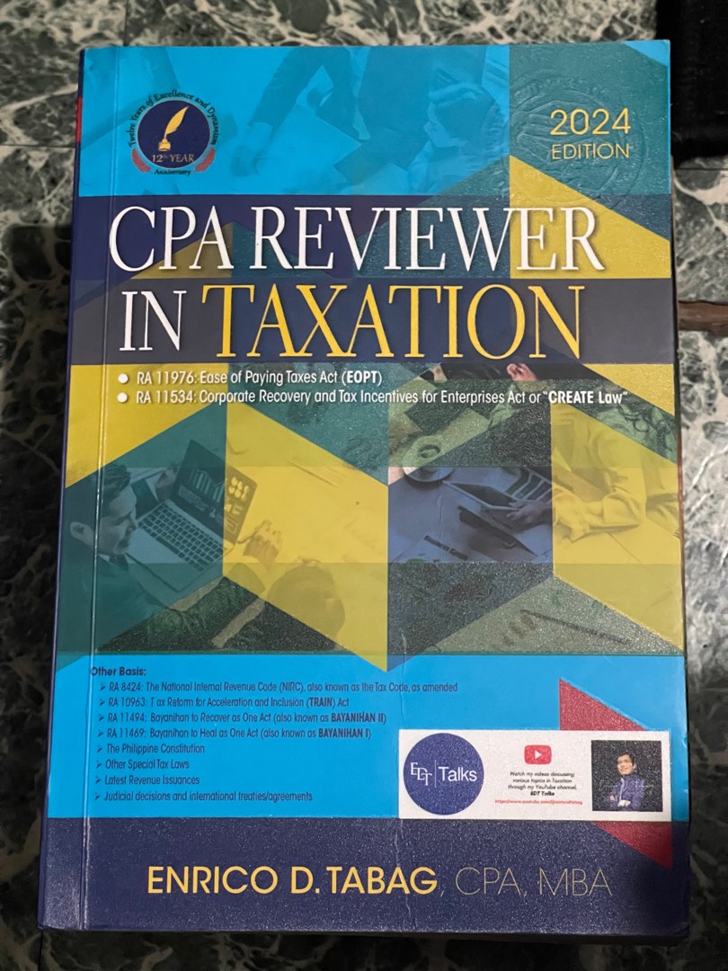 CPA Reviewer in Taxation 2024 Edition Tabag, Hobbies & Toys, Books ...