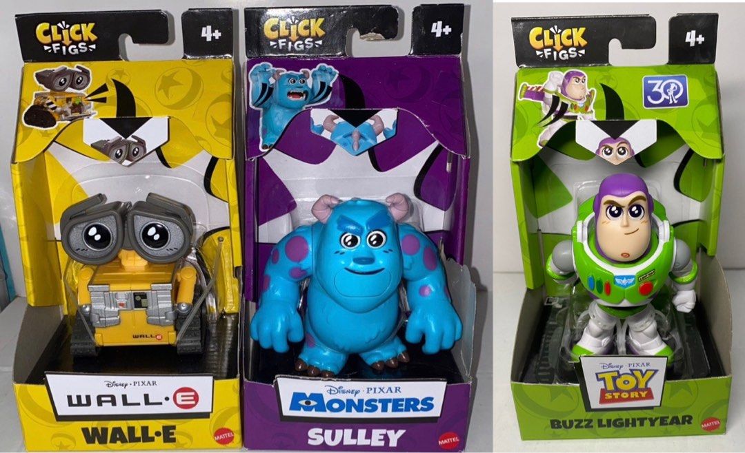 Disney Pixar Click Figure - Sulley, Monster Inc ⭐️ WALL-E ⭐️ Buzz ...