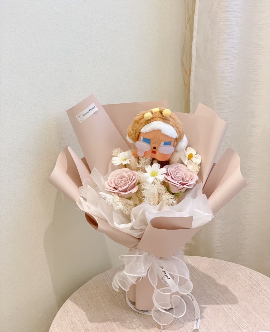 🔥FREE DELIVERY🔥 POPMART CRYBABY Preserved Soap Flower Rose Bouquet ...