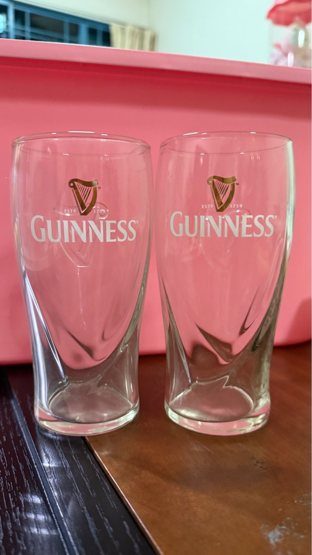 Guinness Pint Glasses - Set of 2, Furniture & Home Living, Kitchenware ...