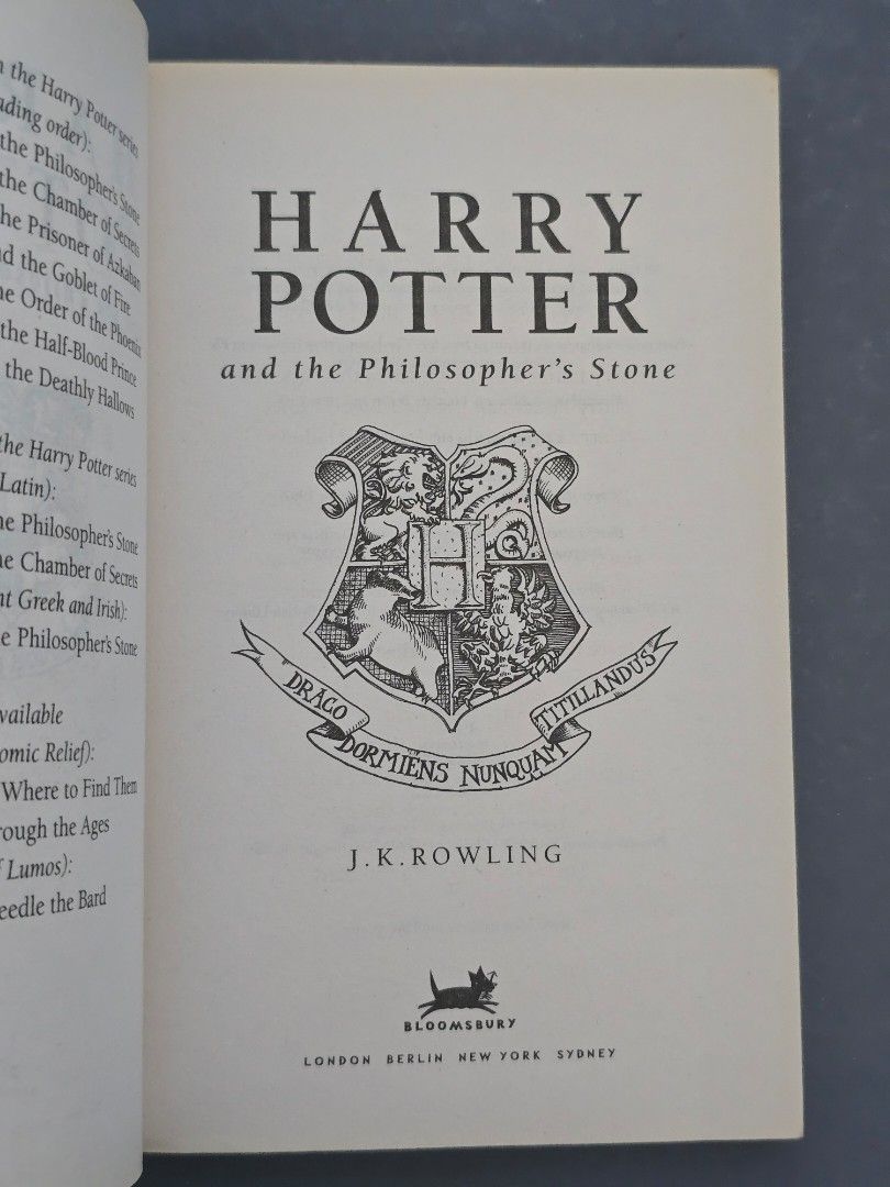 Harry Potter and the Philosopher's Stone by J.K. Rowling, Hobbies ...