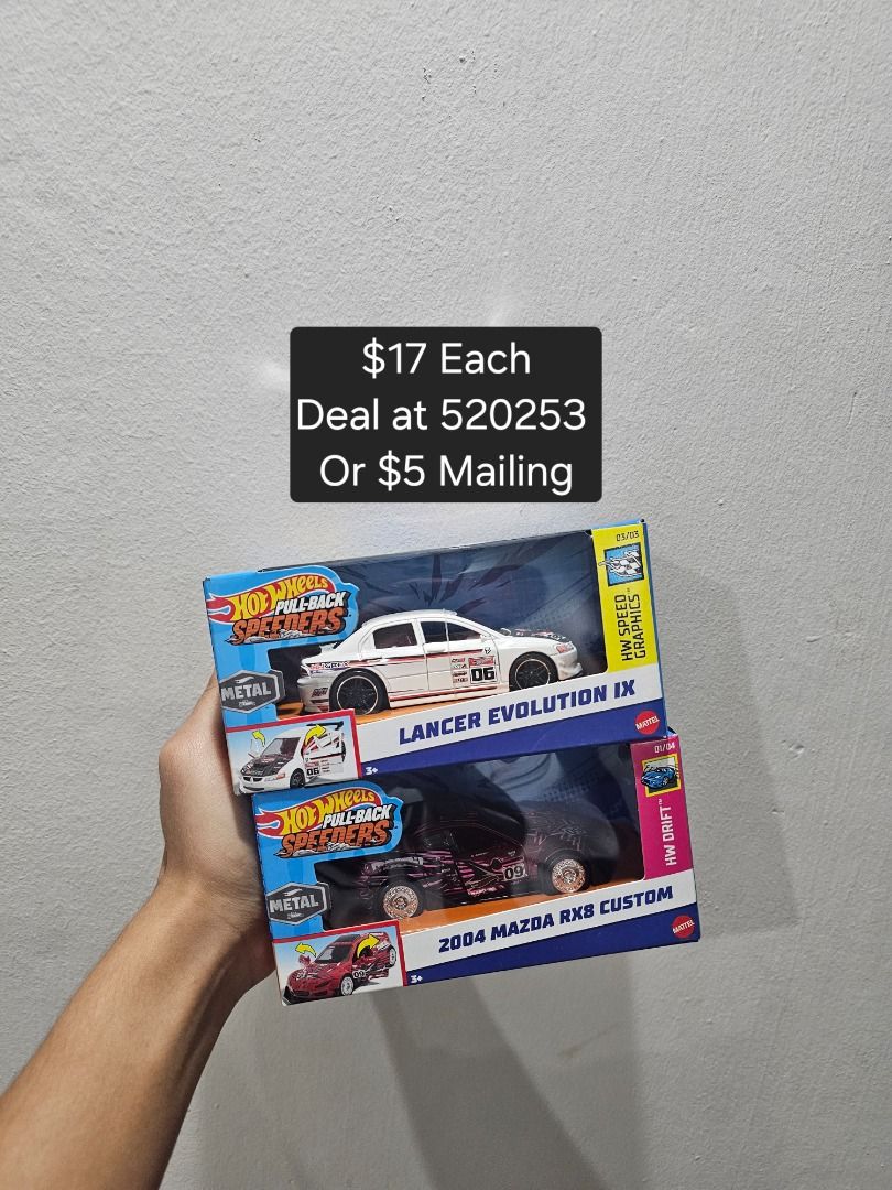 Hot Wheels Pull Back Speeders Mazda RX8 Custom Mitsubishi Lancer Evo 9 ...