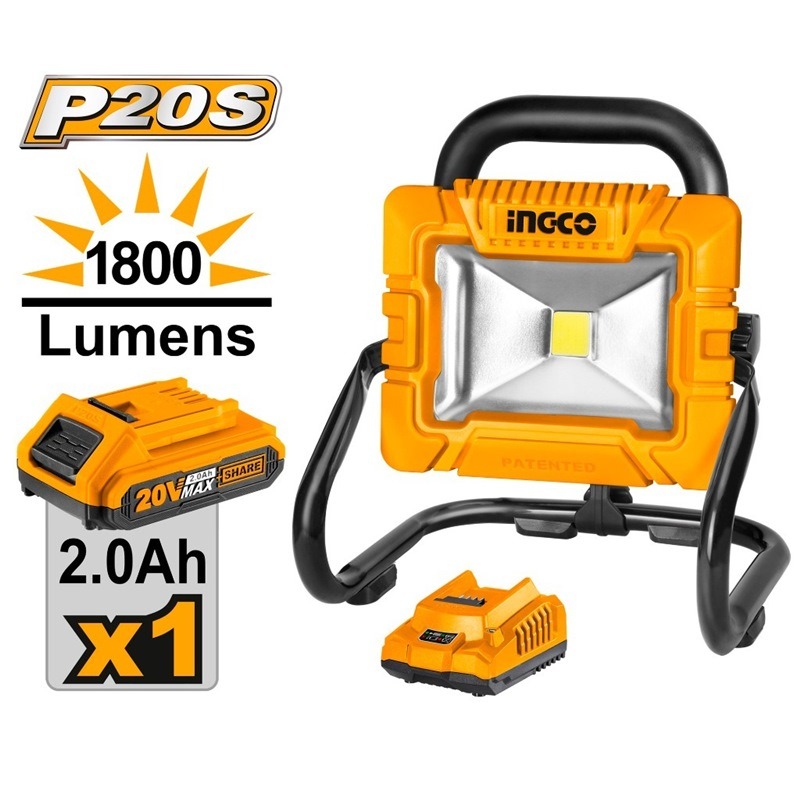 Ingco 1800Lumens Cordless Work Lamp / Light (20V), Furniture & Home ...